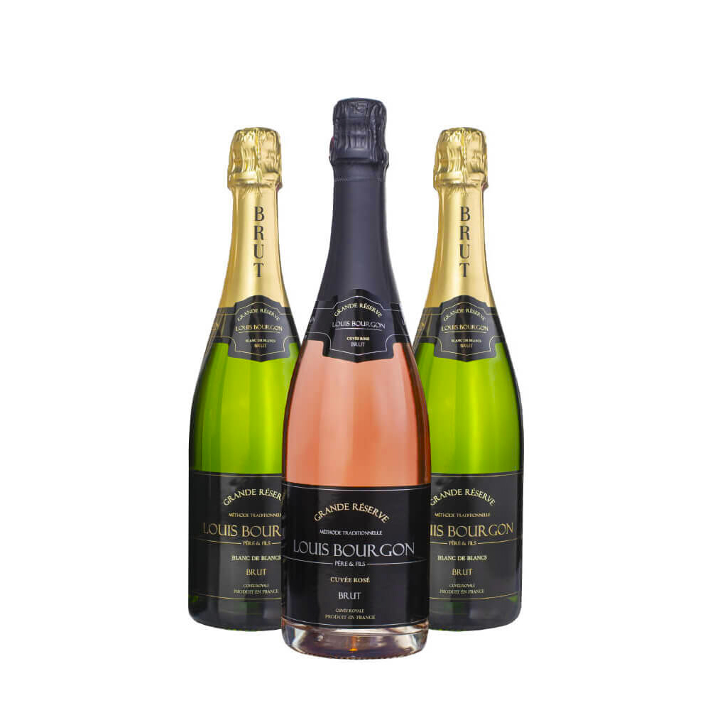 Pack 3 Louis Bourgon Grande Réserve Brut 0,75l - 2 Blancs De Blancs + 1 ...