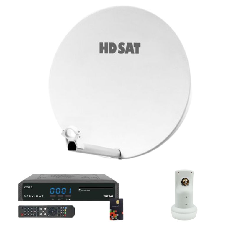 Pack Hdsat Parabole Satellite Fibre Composite Blanche 60cm + Lnb Single + Vega 3 Réce à Prix ...