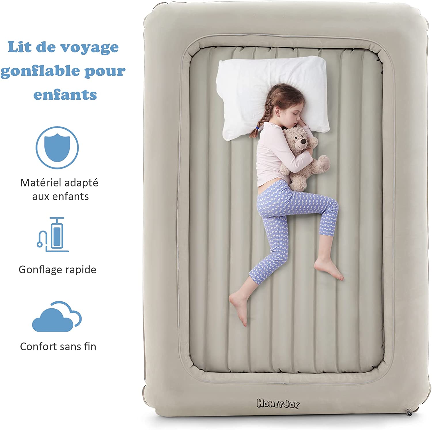 2 En 1 Lit Gonflable Pour Enfants, Ensemble De Matelas Pneumatiques ...
