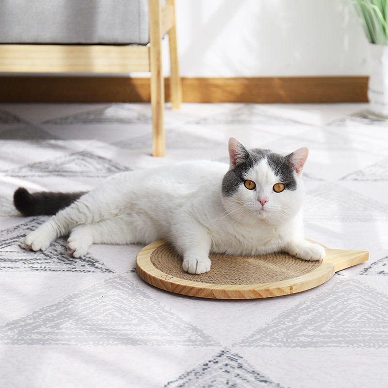 Grattoir, Griffoir Pour Chats En Bois Mural Ou À Poser, Tête De Chat à ...