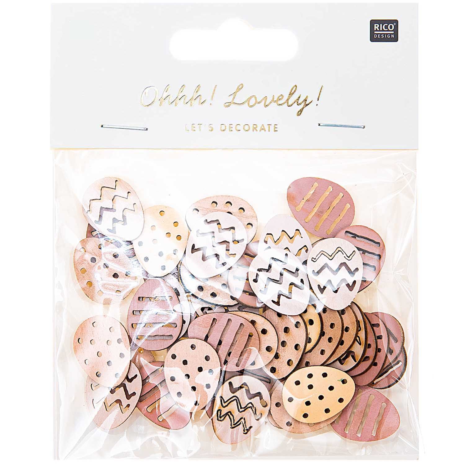 48 Confettis En Bois - Oeufs Pâques - Beige à Prix Carrefour