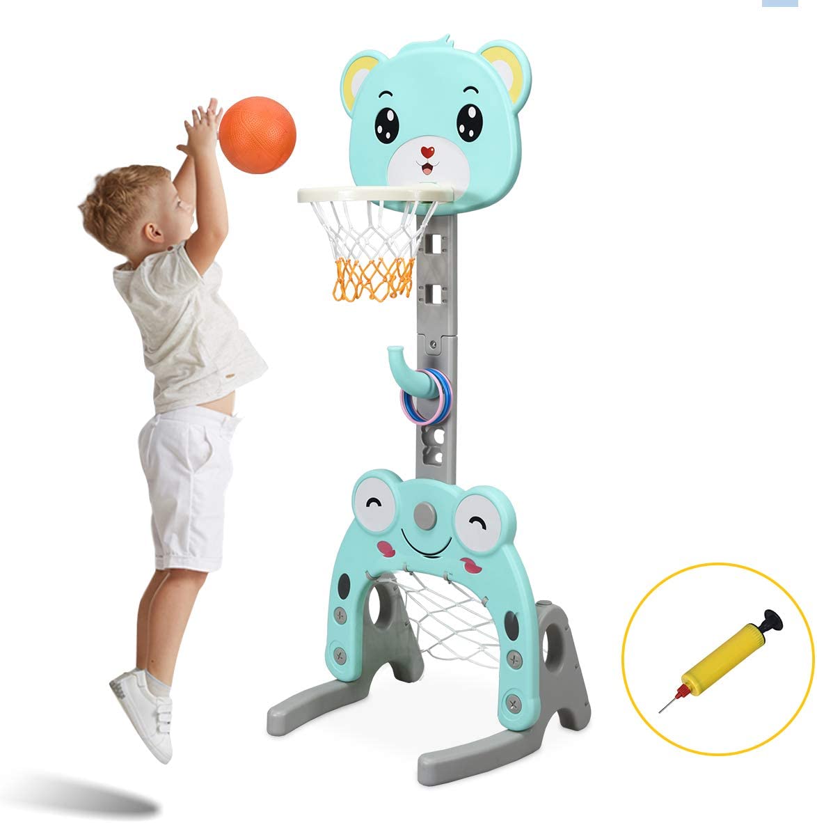 Costway Support De Basket Multifonctionnel Pour Enfant Avec Panier De ...