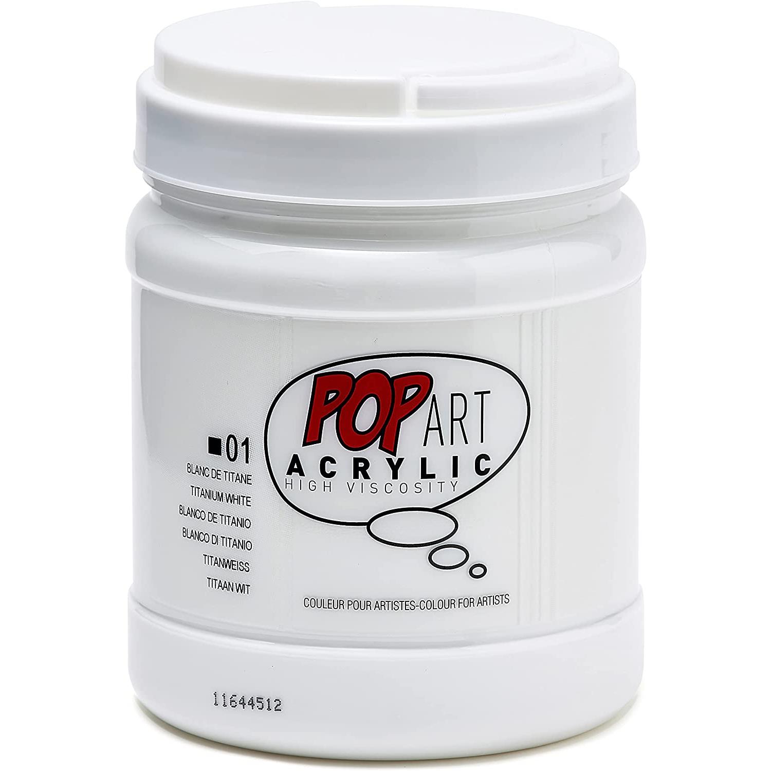 Pébéo Pot 700ml Peinture Pop Art Acrylique Haute Viscosité Blanc Titane ...
