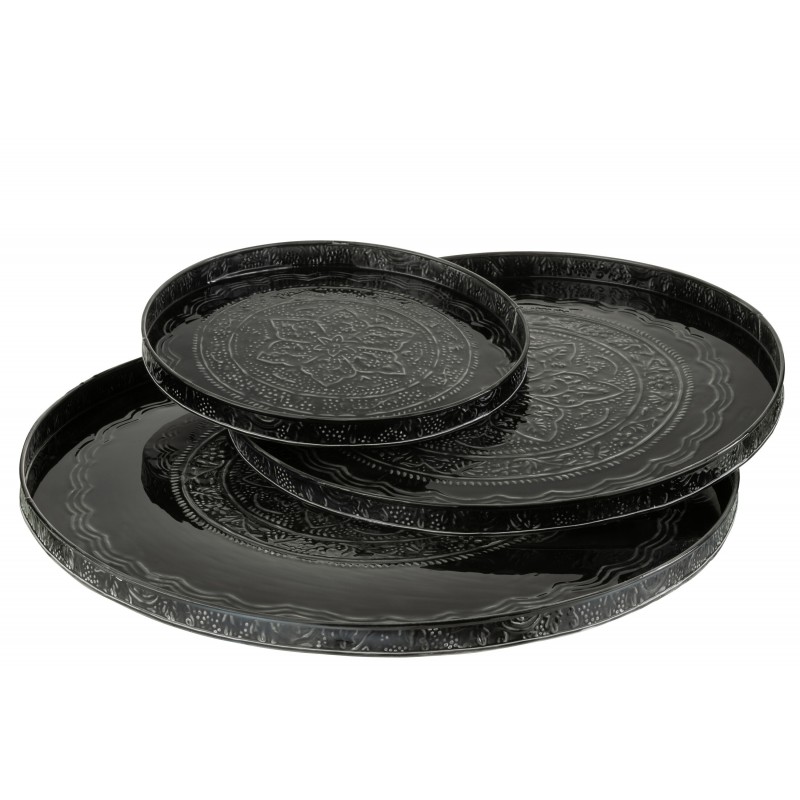 Plateau Rond Avec Bords En Métal Noir D60cm à Prix Carrefour