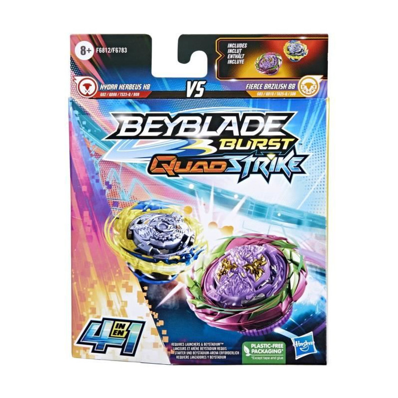 Beyblade Burst Quadstrike Dual Pack Fierce Bazilisk Et Hydra Kerbeus à ...
