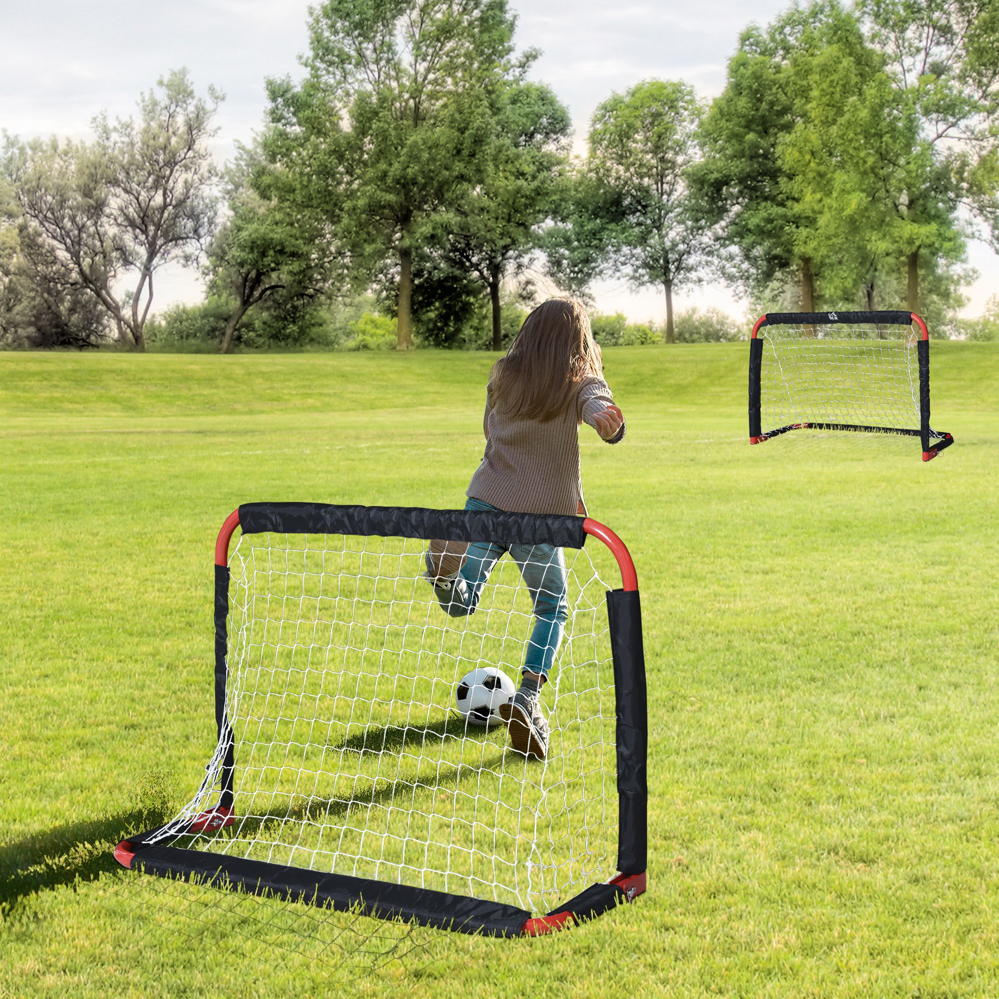 Set De 2 Mini Cages De Football Pliables Avec Filet Rouge Noir à Prix ...