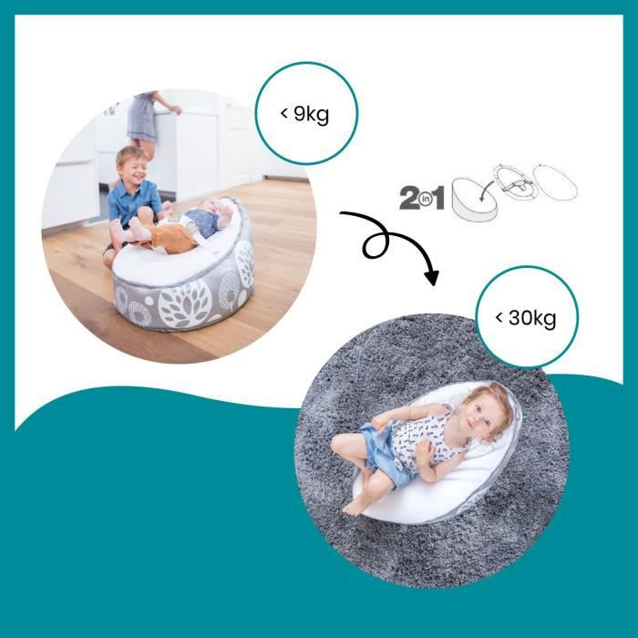 Babymoov Doomoo Nid - Transat Bébé - Pouf Evolutif & Multifonctions Des ...