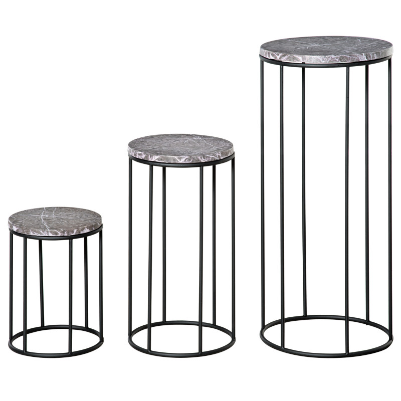 Lot De 3 Supports De Plantes Lambert Noirs Et Gris à Prix Carrefour