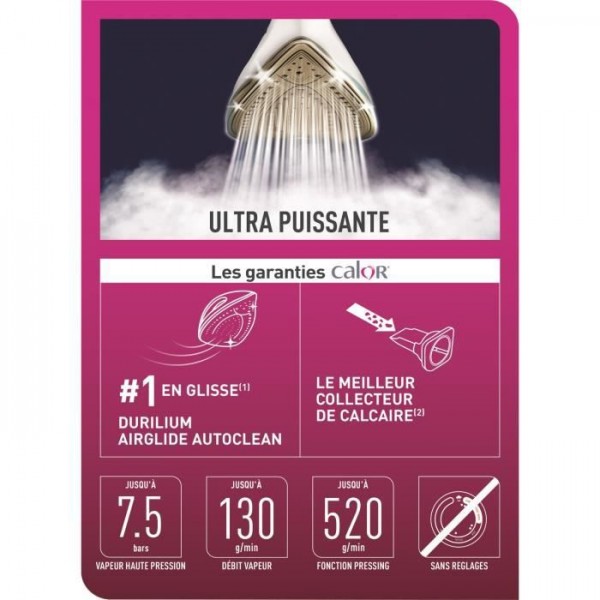 Centrale Vapeur Calor , 7,5 Bars, Débit Vapeur 130 G/min, Pressing 520 ...