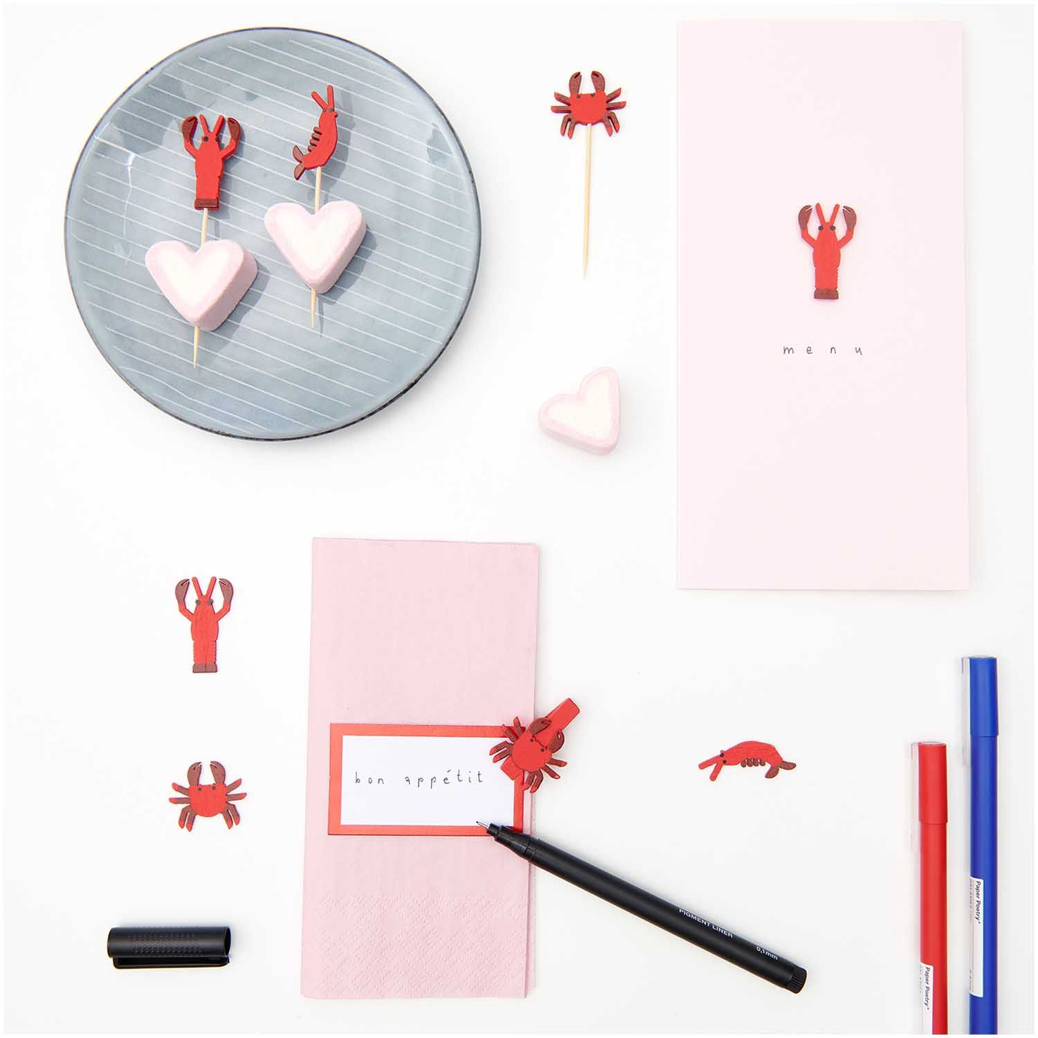 36 Confettis En Bois - Fruits De Mer - Rouge à Prix Carrefour