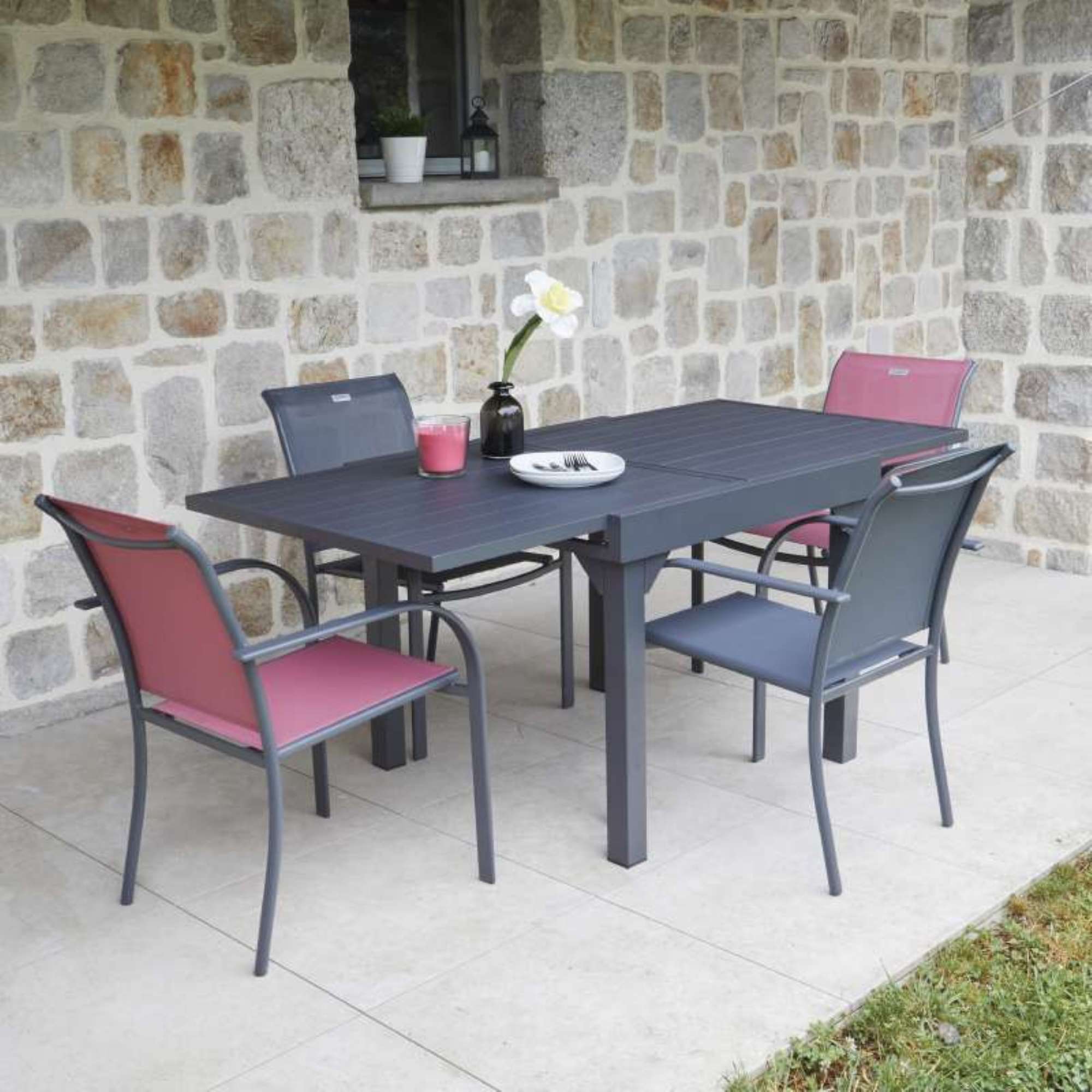 Table De Jardin Extensible Honfleur 4/6p Aluminium 90