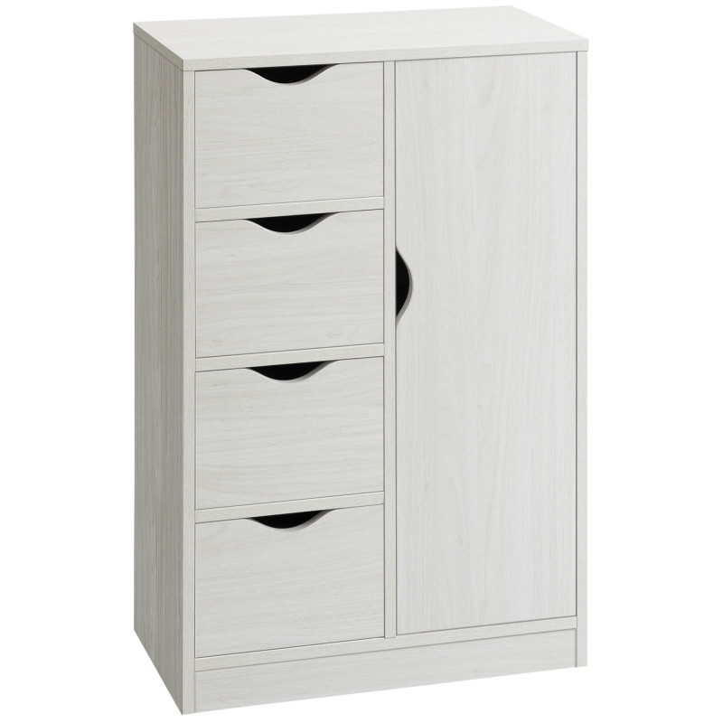 Meuble De Rangement 1 Porte 4 Tiroirs Elise Blanc à Prix Carrefour