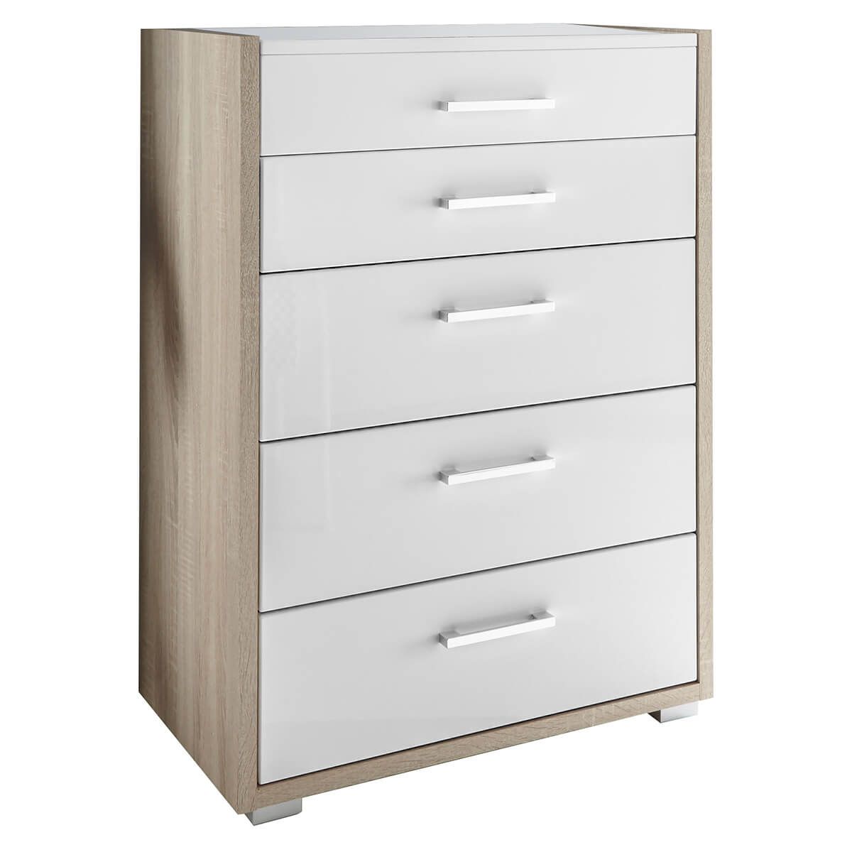 Gova - Commode Coiffeuse 4 Tiroirs Blanche Et Effet Chêne à Prix Carrefour