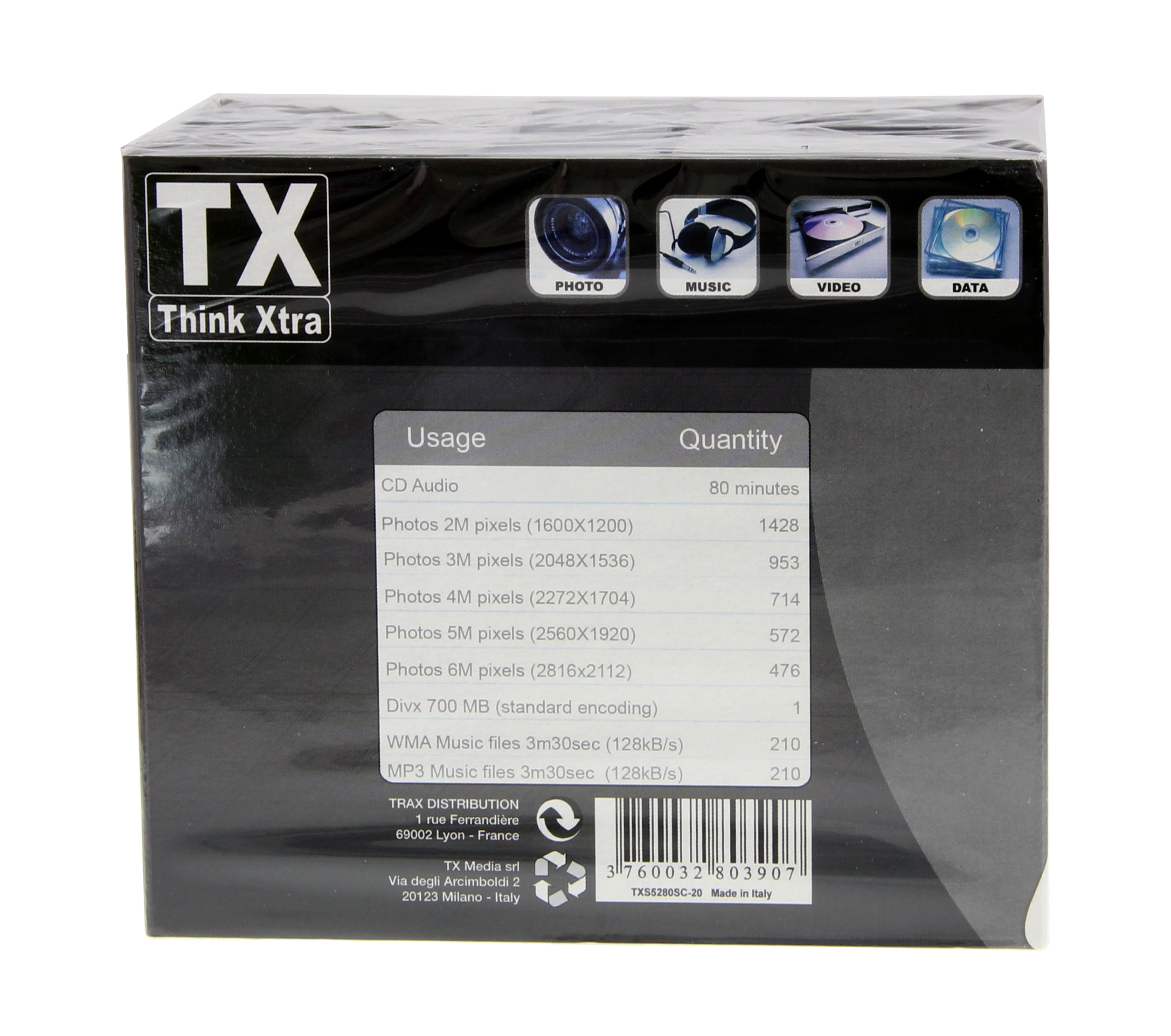 Pack De 20 Cd-r Tx Think Xtra 80 Slimcase à Prix Carrefour