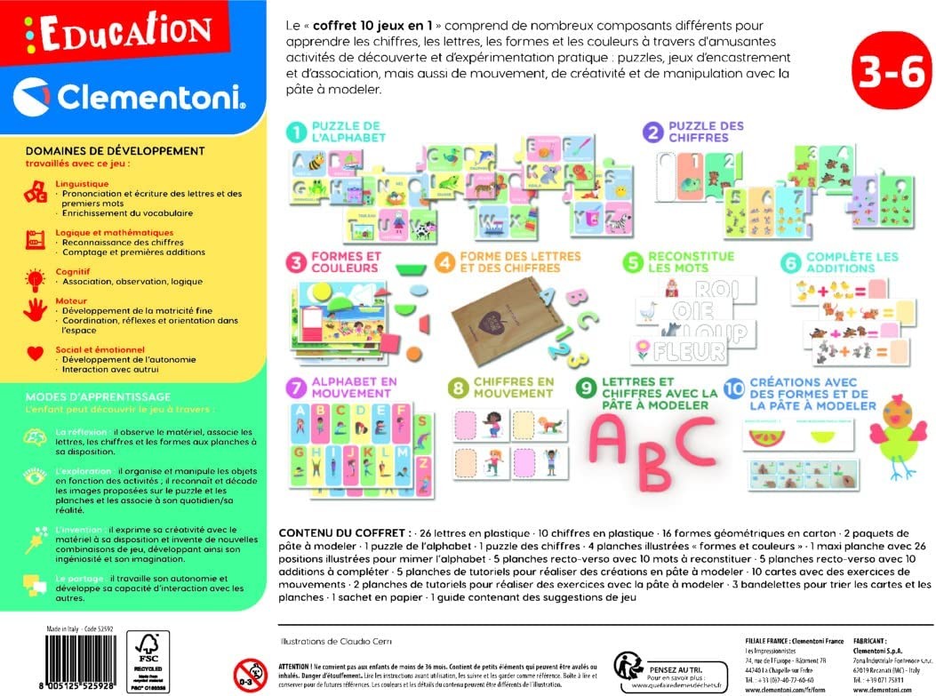 Coffret 10 Jeux En 1 - Clementoni à Prix Carrefour