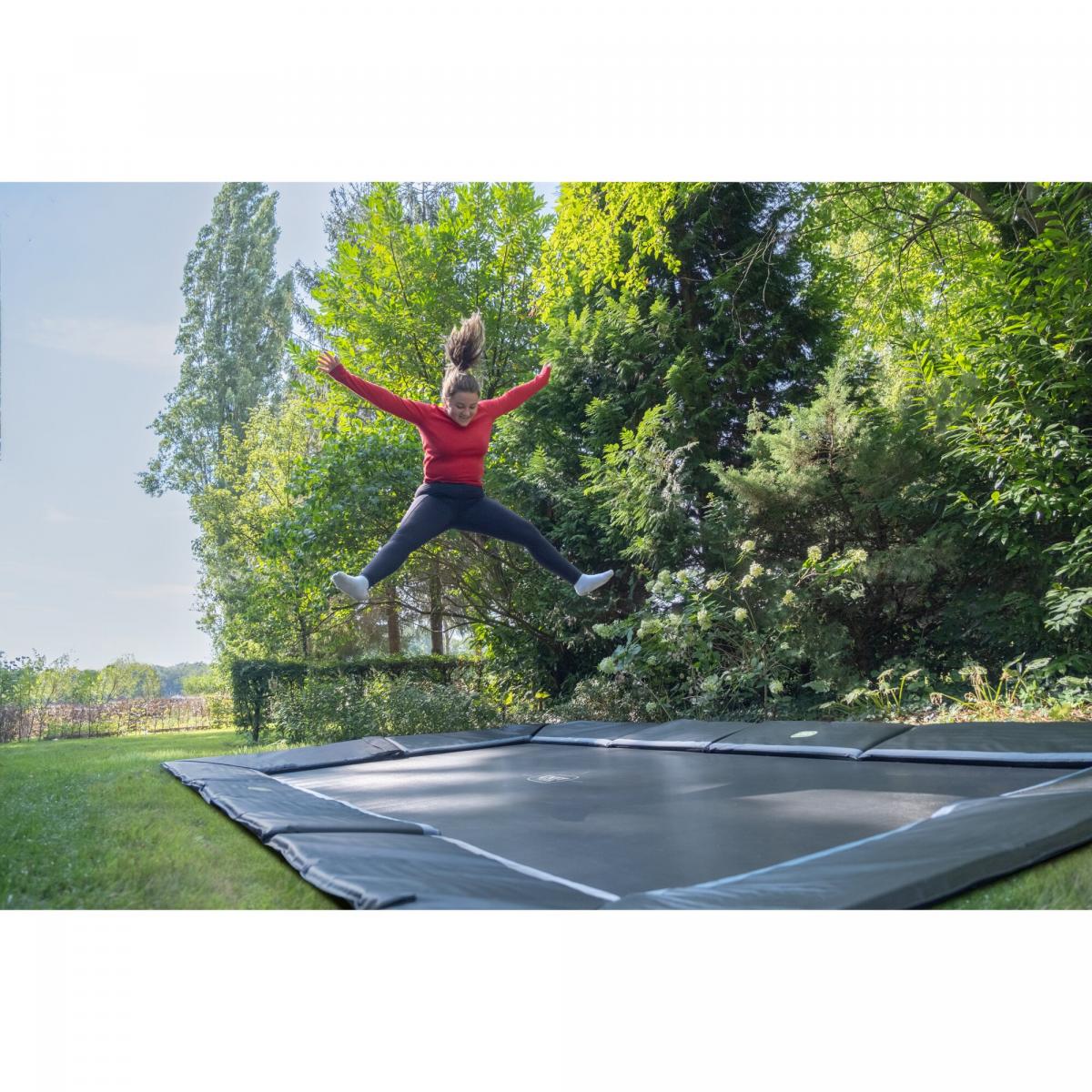 Trampoline Enterré Au Niveau Du Sol Dynamic Sports 275x458cm - Noir à ...