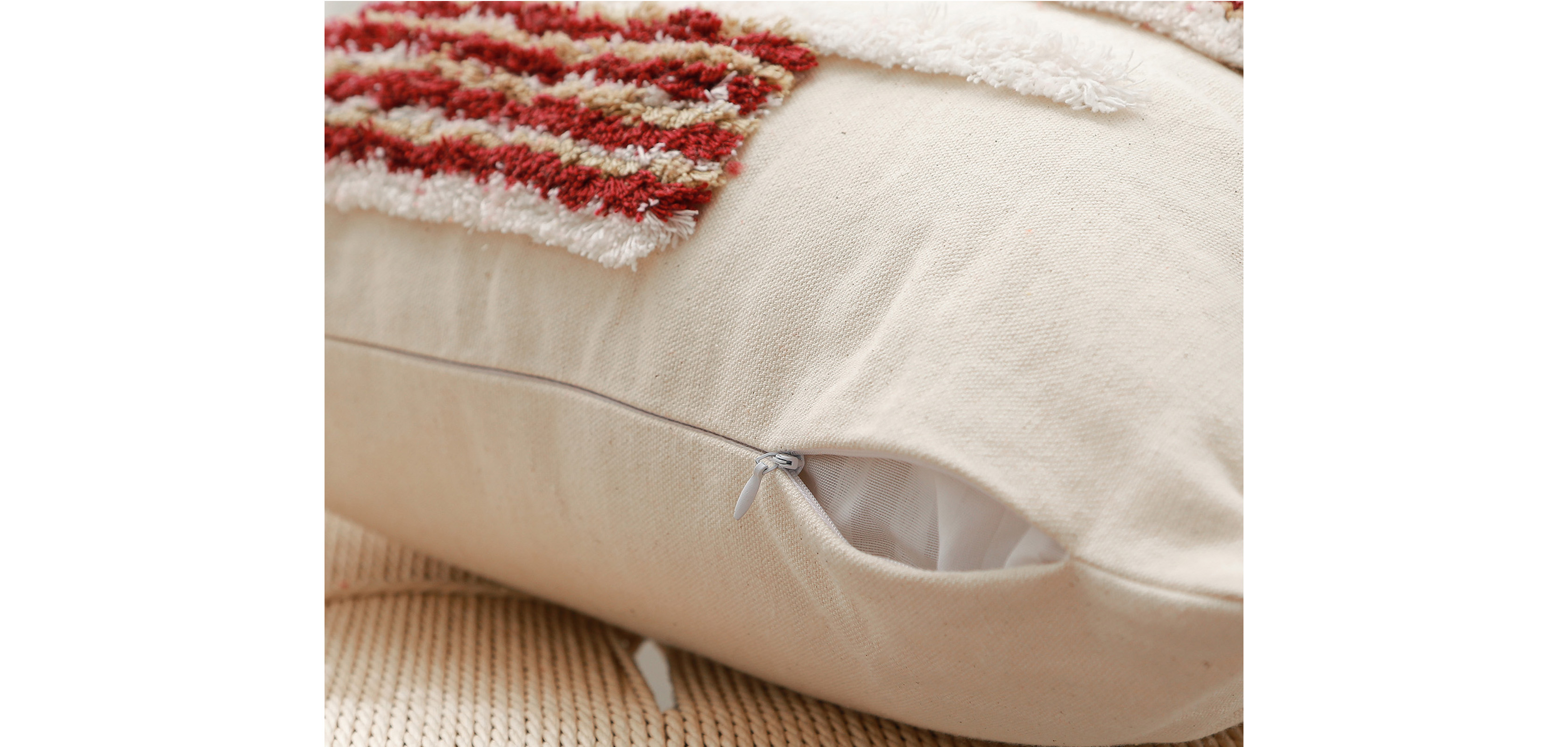 Coussin Carré En Coton Style Bohème (45x45 Cm) Housse + Remplissage ...