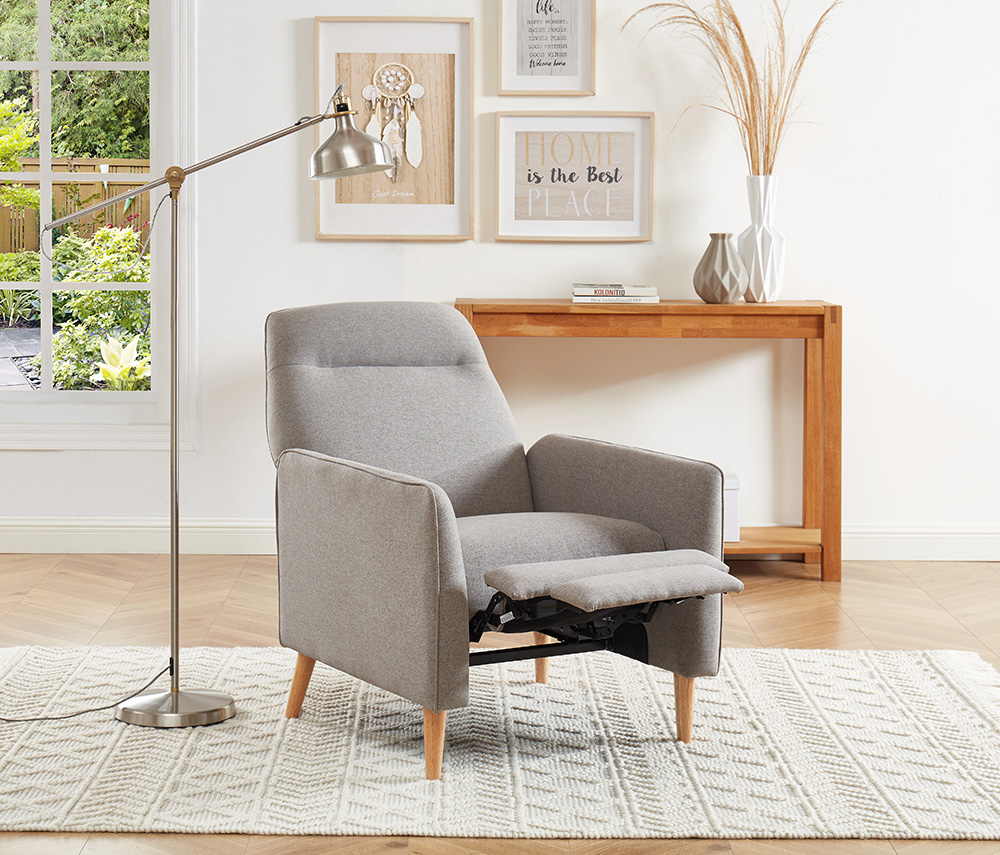 Fauteuil Joseph En Tissu Gris Inclinable à Prix Carrefour