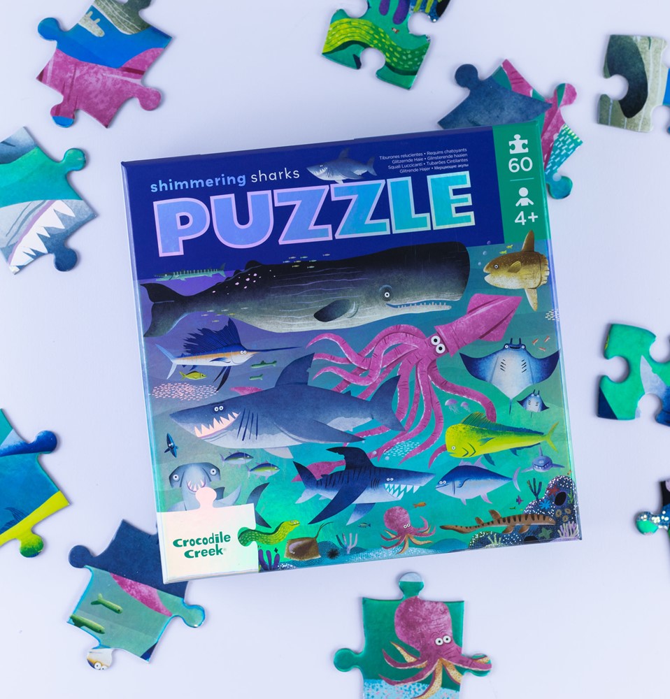 Crocodile Creek Shimmering Sharks Puzzle - 60 Pièces à Prix Carrefour