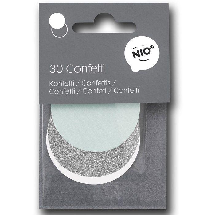 30 Confettis Argent Et Bleu Menthe à Prix Carrefour