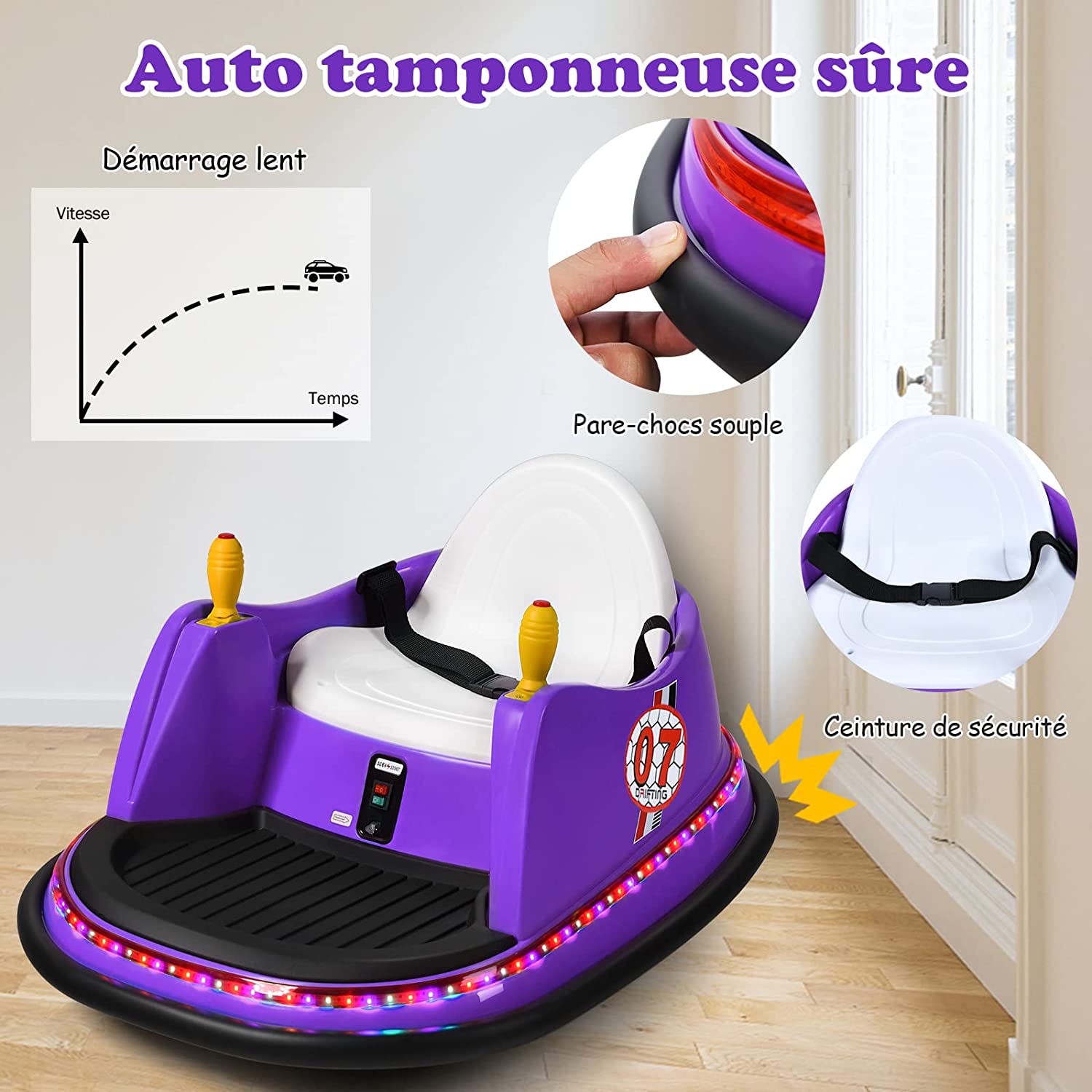 Voiture Auto Tamponneuse Électrique 6v Pour Enfants 2-5 Ans, Avec ...