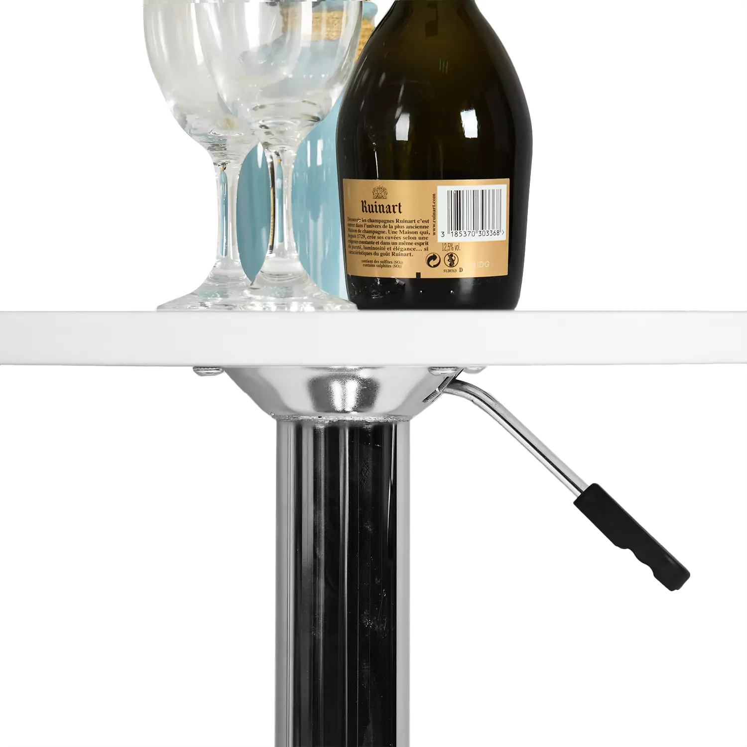 Table De Bar Hauteur Réglable Ronde En Bois D'ingénierie Piètement ...