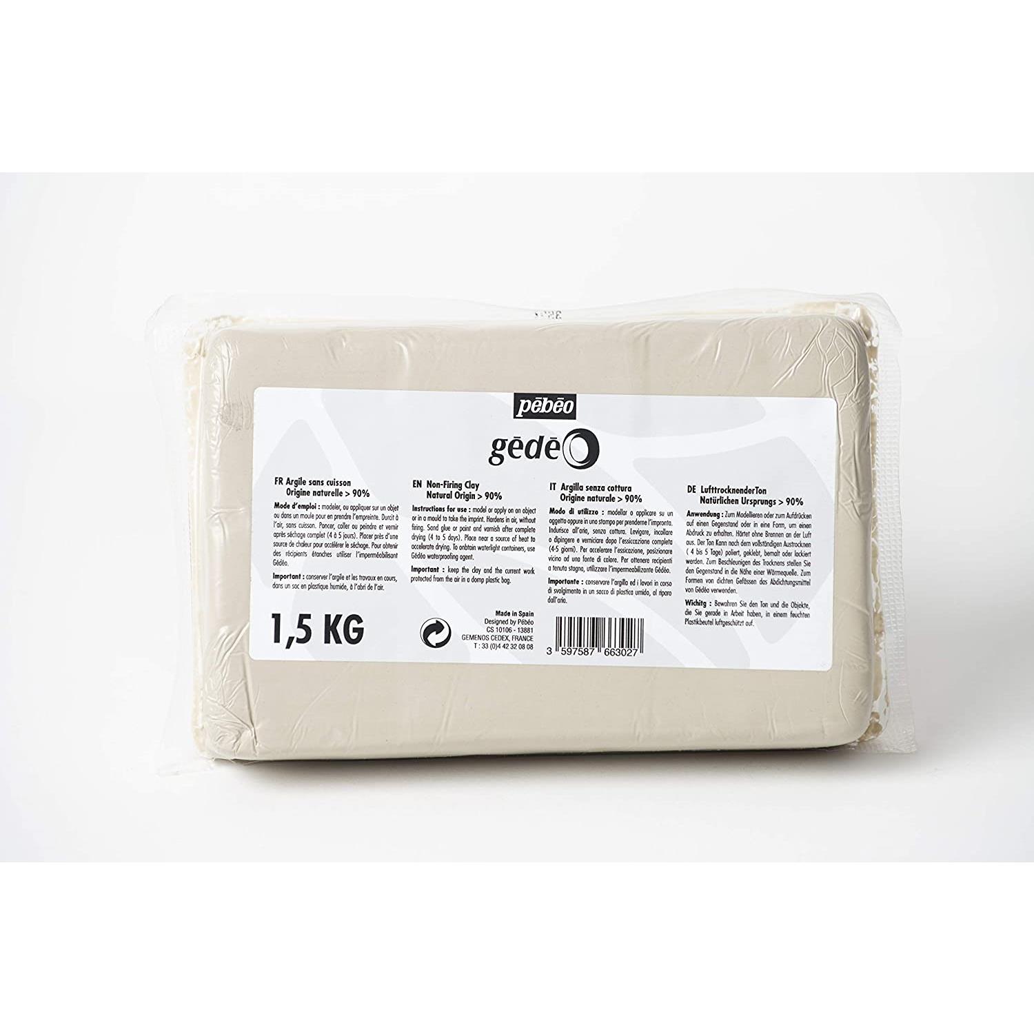 Pébéo Gédéo Pain 1,5kg Argile À Modeler Sans Cuisson Blanc à Prix Carrefour