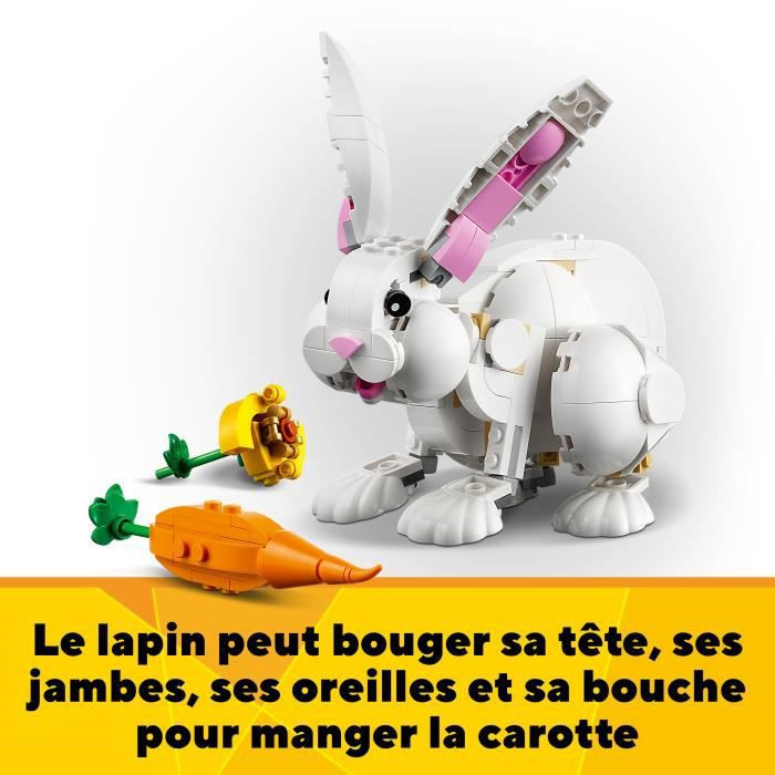 Lego Creator 3-en-1 31133 Le Lapin Blanc, Avec Des Figurines Animaux ...