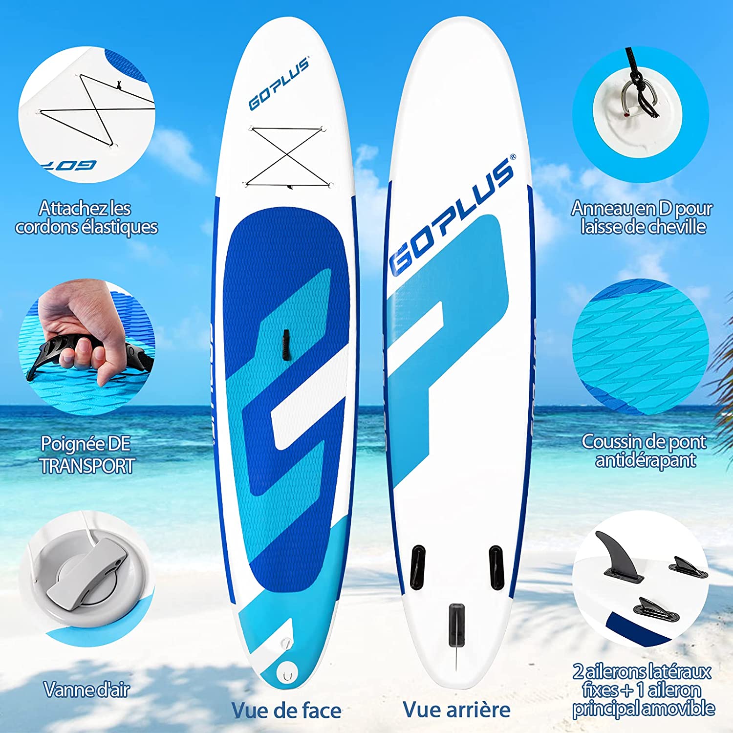 Planche De Paddle Board Gonflable 305x76x15cm à Prix Carrefour