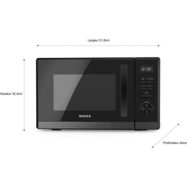 Micro-ondes Winia - Wkor-w32rbs - Noir - 32 Litres - Monofonction à ...