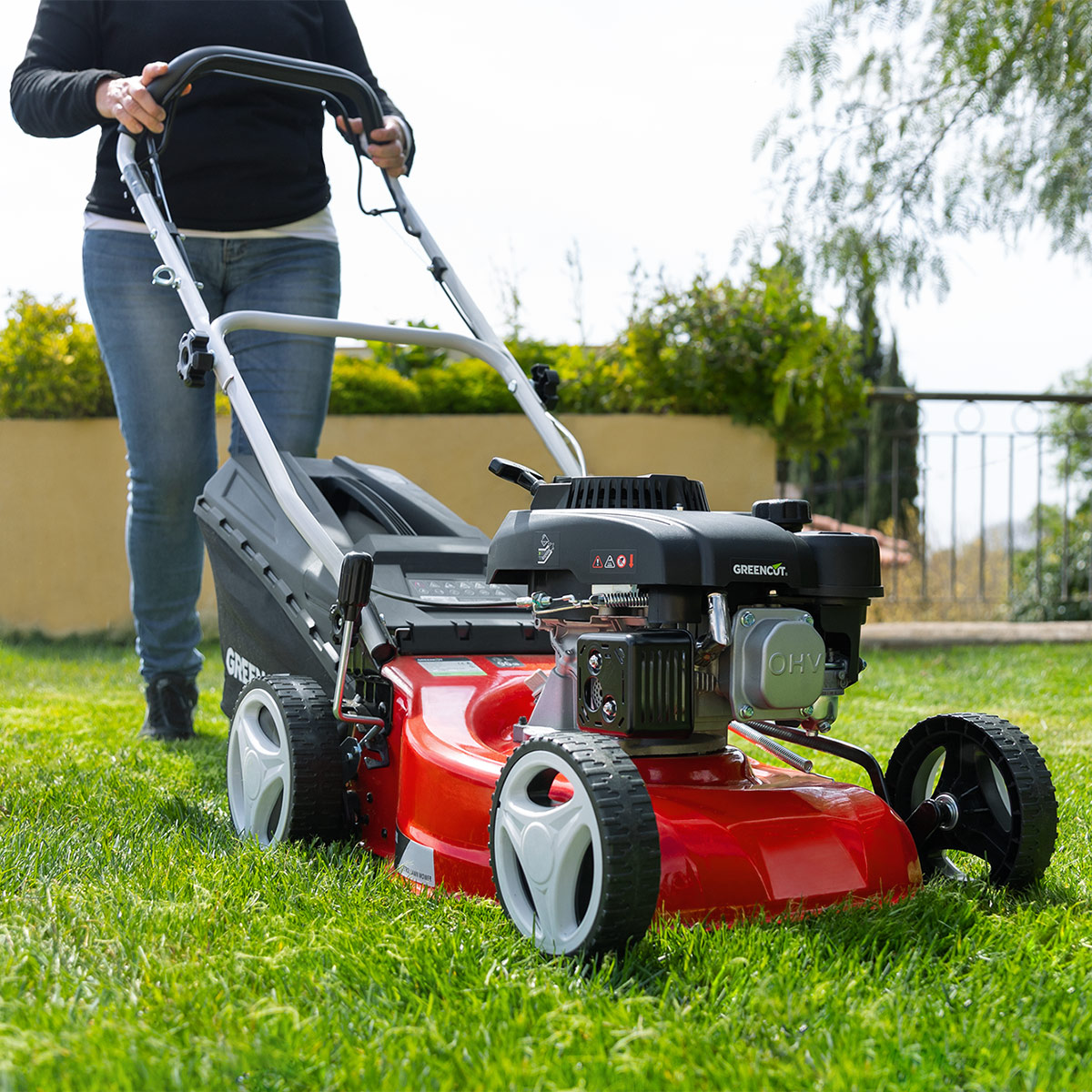 Tondeuse À Gazon Essence, Moteur 4t 132cc 4.5hp, Largeur Coupe 41cm ...