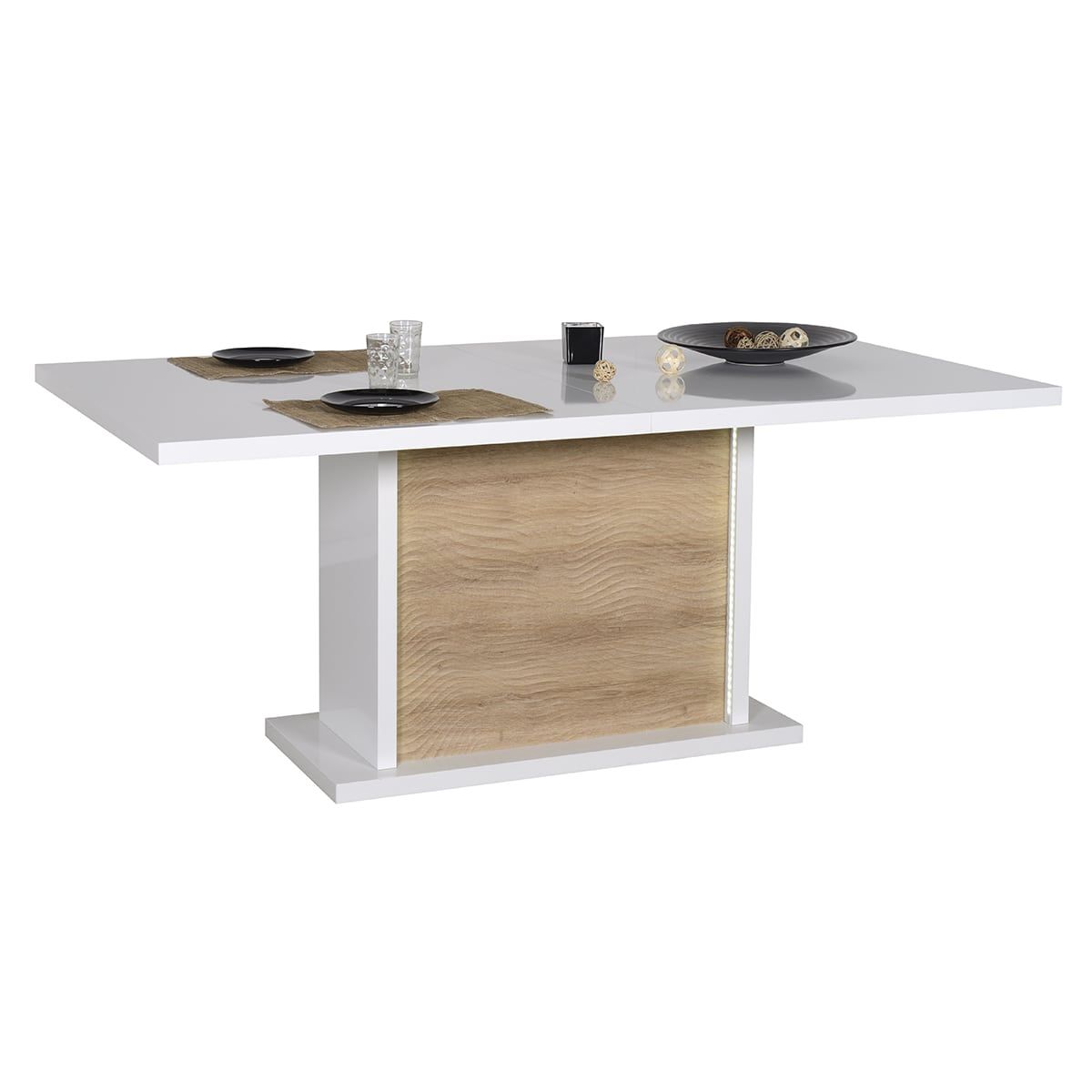 Dayton Oak - Table Allongeable 180-225cm Effet Chêne Et Leds à Prix ...