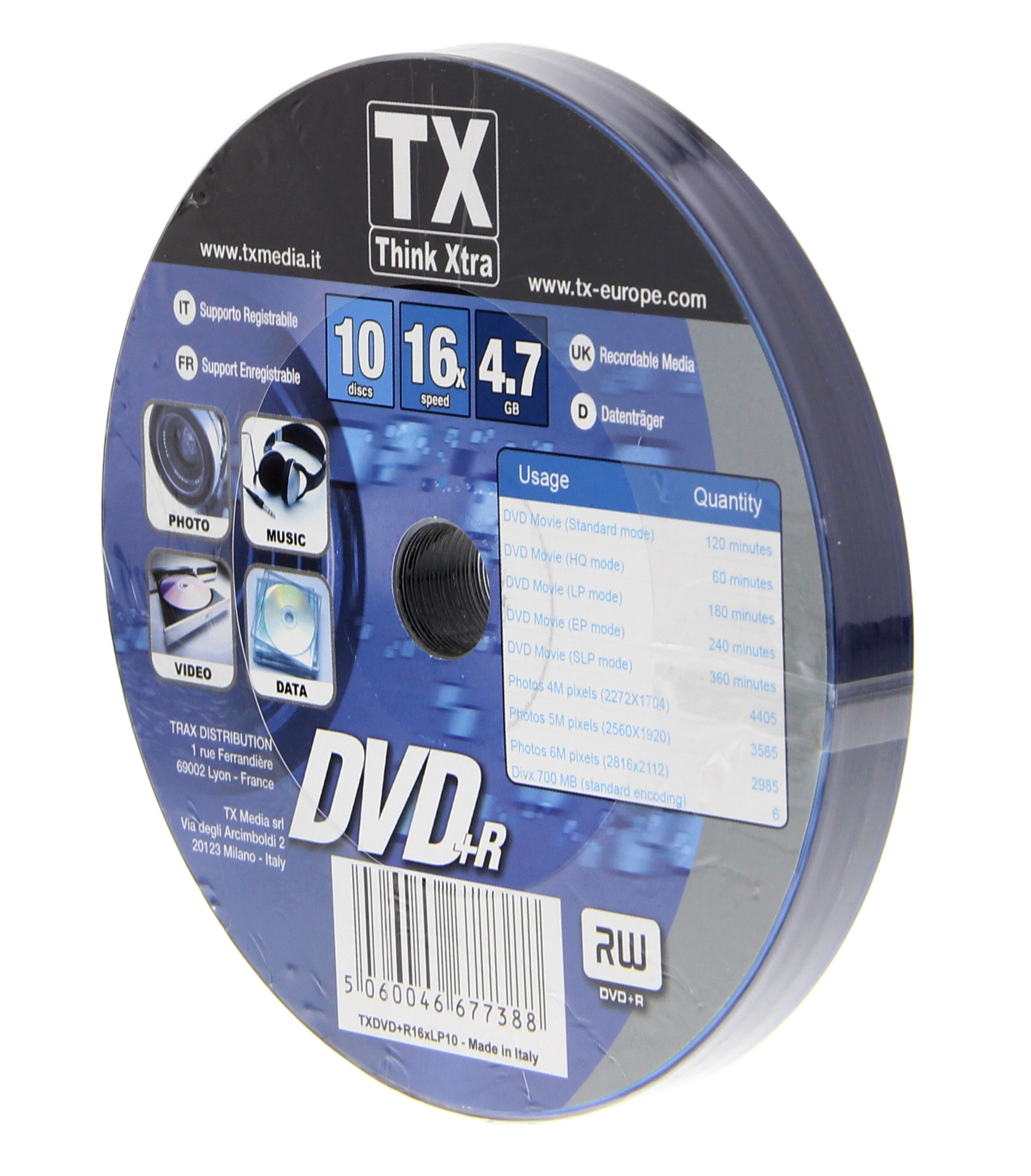 Pack De 10 Dvd+r 4.7go Tx Think Xtra Slim 16x à Prix Carrefour