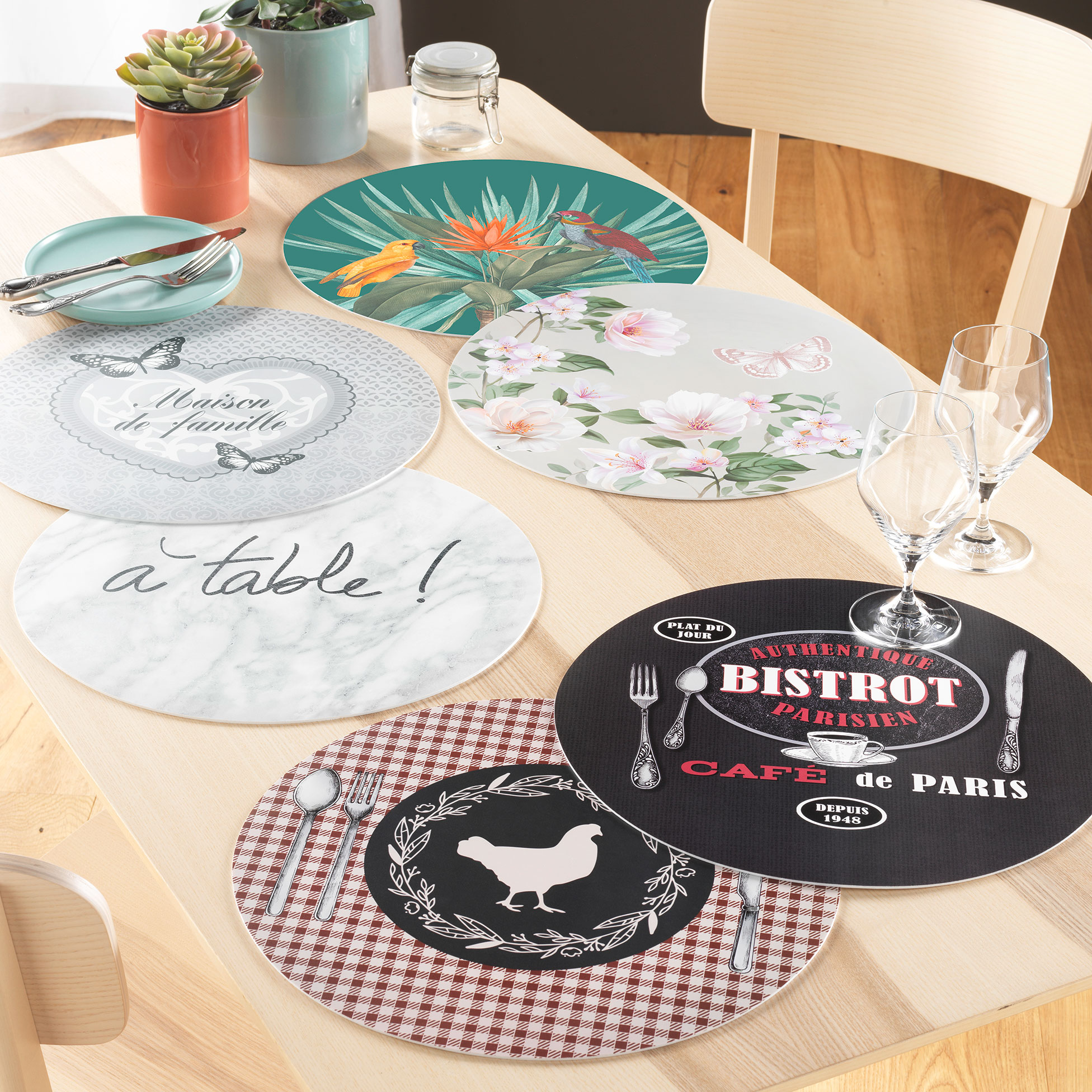 Set De Table Rond 36 Cm Authentique Bistrot à Prix Carrefour