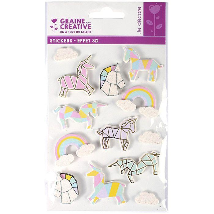 13 Stickers 3d - Licornes 5 Cm à Prix Carrefour