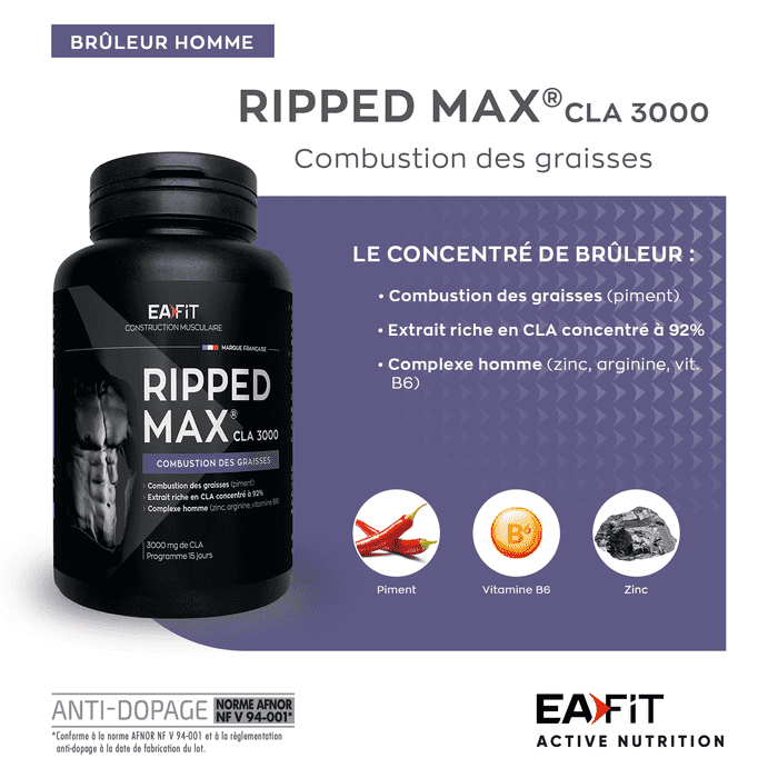 Eafit Ripped Max Cla 3000 60 Capsules : la boîte de 98 g à Prix Carrefour