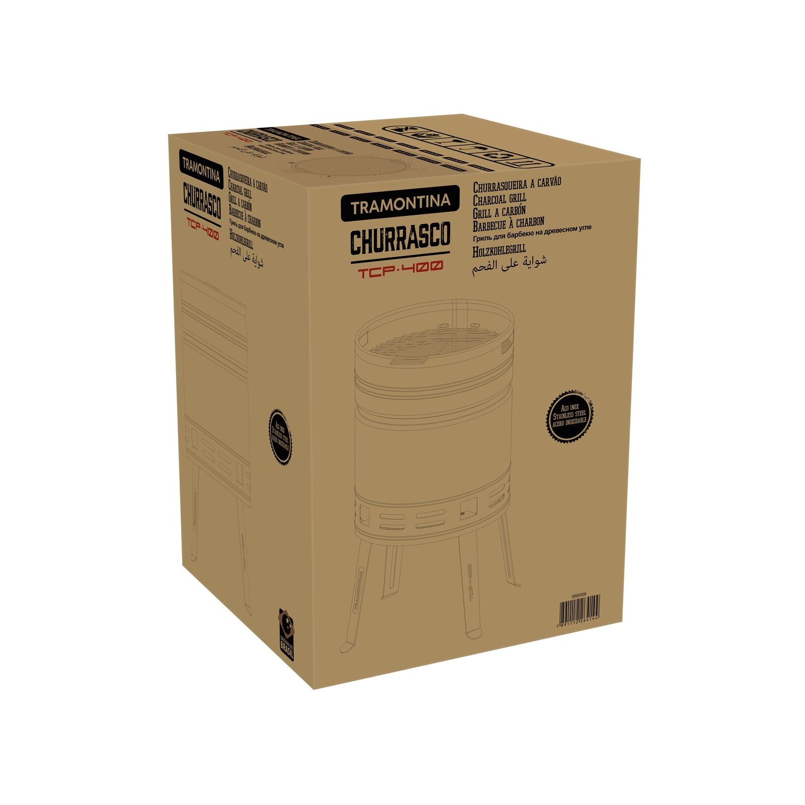 Barbecue Baril À Charbon Churrasco, 46x41x76cm, Inox Tramontina à Prix ...