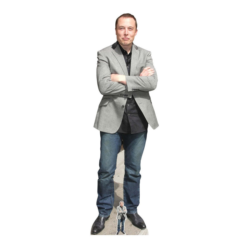 Figurine En Carton Elon Musk En Jeans Et Veste De Costume Grise 188cm à ...