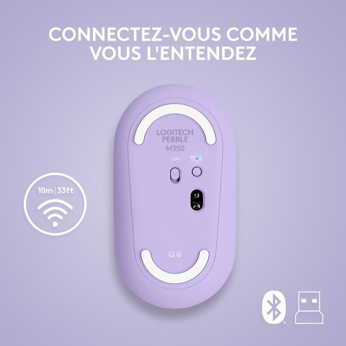 Logitech - Souris Sans Fil M350 Avec Bluetooth - Lavender Lemonade à ...