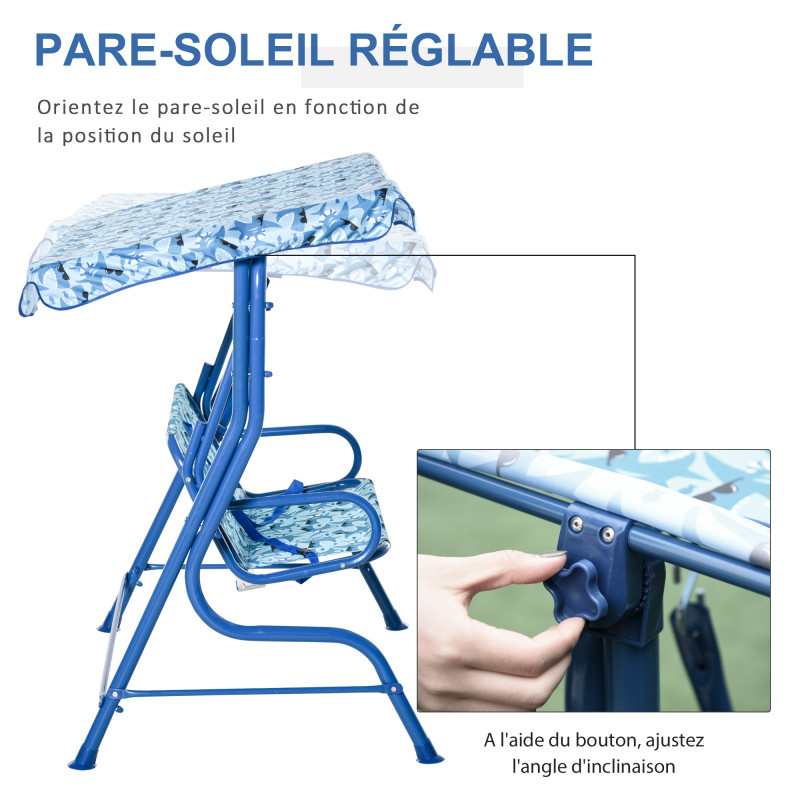 Balancelle De Jardin Pour Enfants Shark Bleue à Prix Carrefour