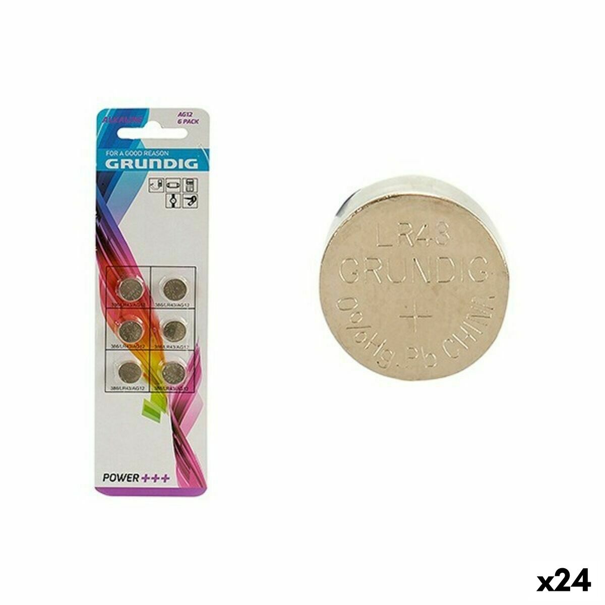 Piles Bouton Alcalines Grundig Ag12 Lr43 (24 Unités) à Prix Carrefour