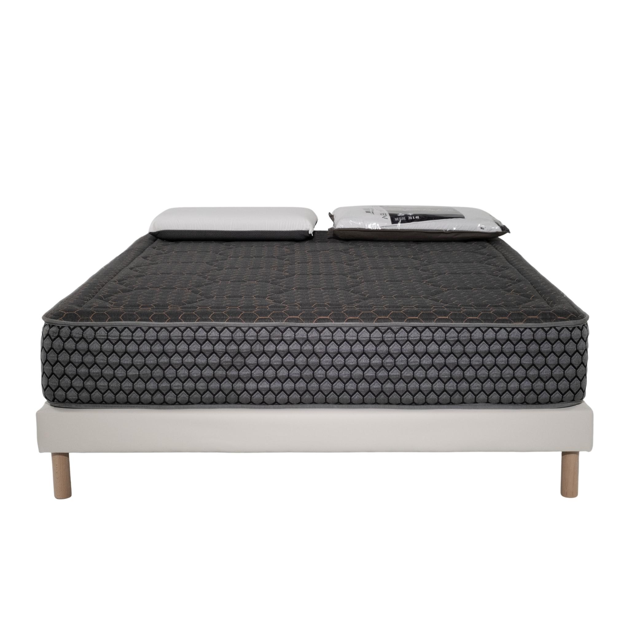 Matelas Mousse Cosmos Black 160x200 Et 2 Oreillers 70x40 Et Sommier ...
