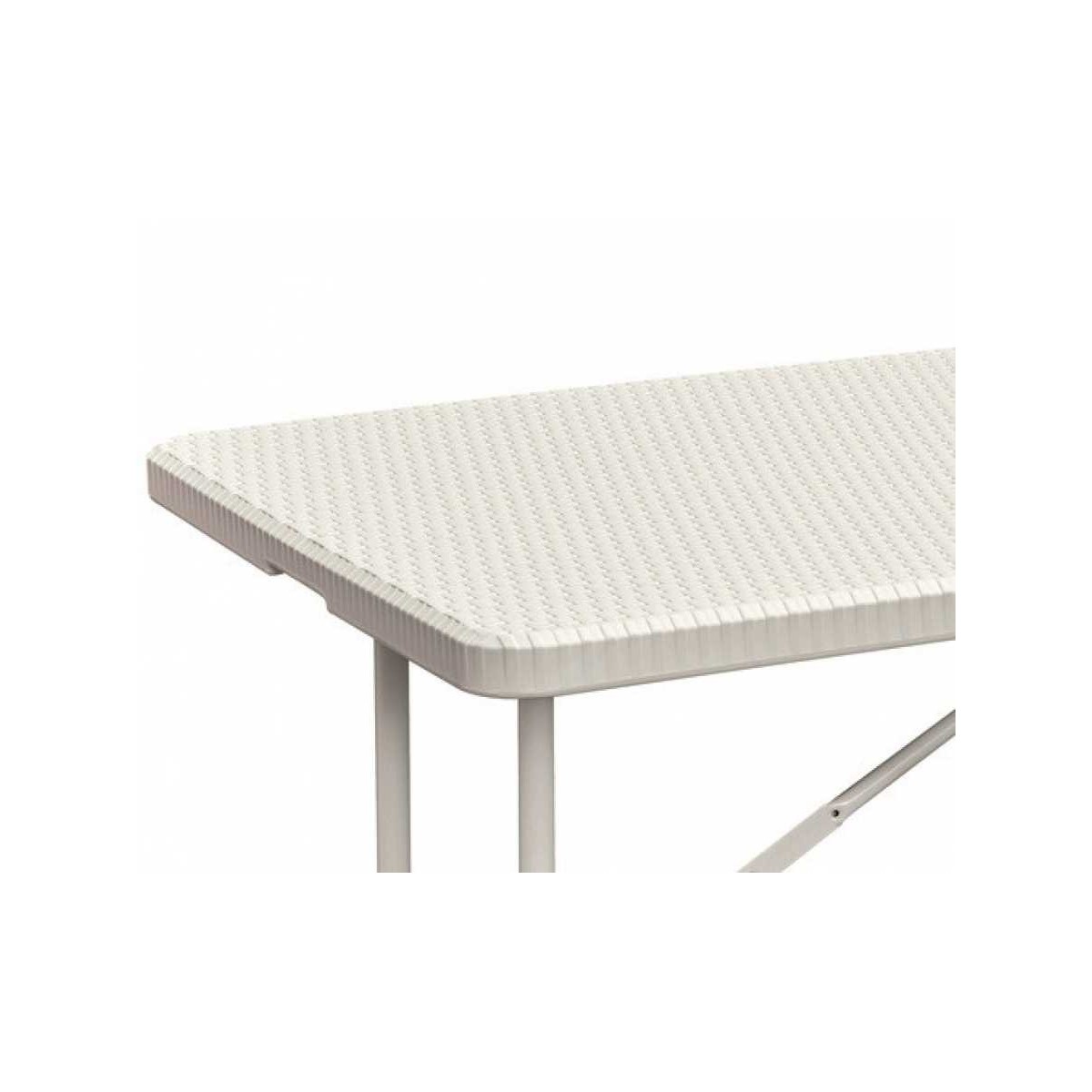 Table Rectangulaire Blanche 180x75xh72cm Pliante Résine Effet Rotin Camping Réception à Prix ...