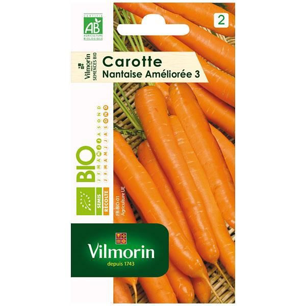 Carotte Nantaise Améliorée 3 Bio Vilmorin à Prix Carrefour