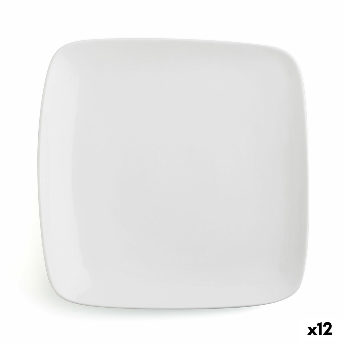 Assiette Plate Ariane Vital Carré Céramique Blanc (24 X 19 Cm) (12 ...
