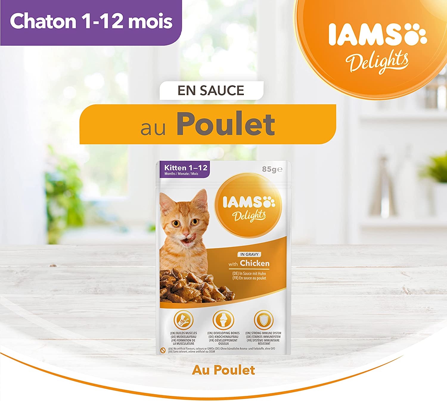Sachets Iams Delights Chaton Poulet Pack 12 X 85 G à Prix Carrefour