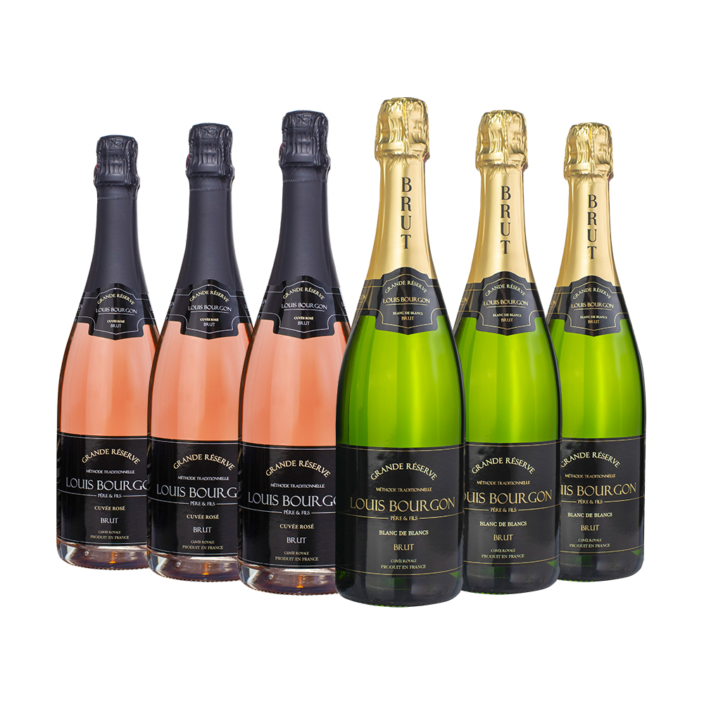 Pack 6 Louis Bourgon Grande Réserve Brut 0,75l - 3 Blanc De Blancs + 3 ...