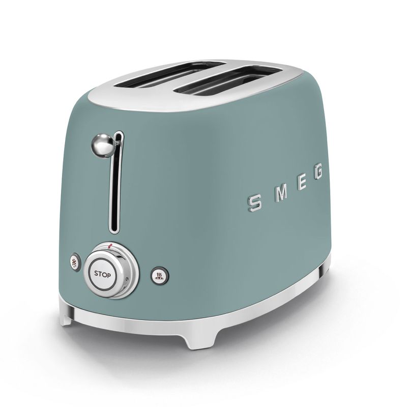 Smeg Grille Pain Toaster 2 Fentes 950w 3 Programmes Vert Émeraude Mat à ...