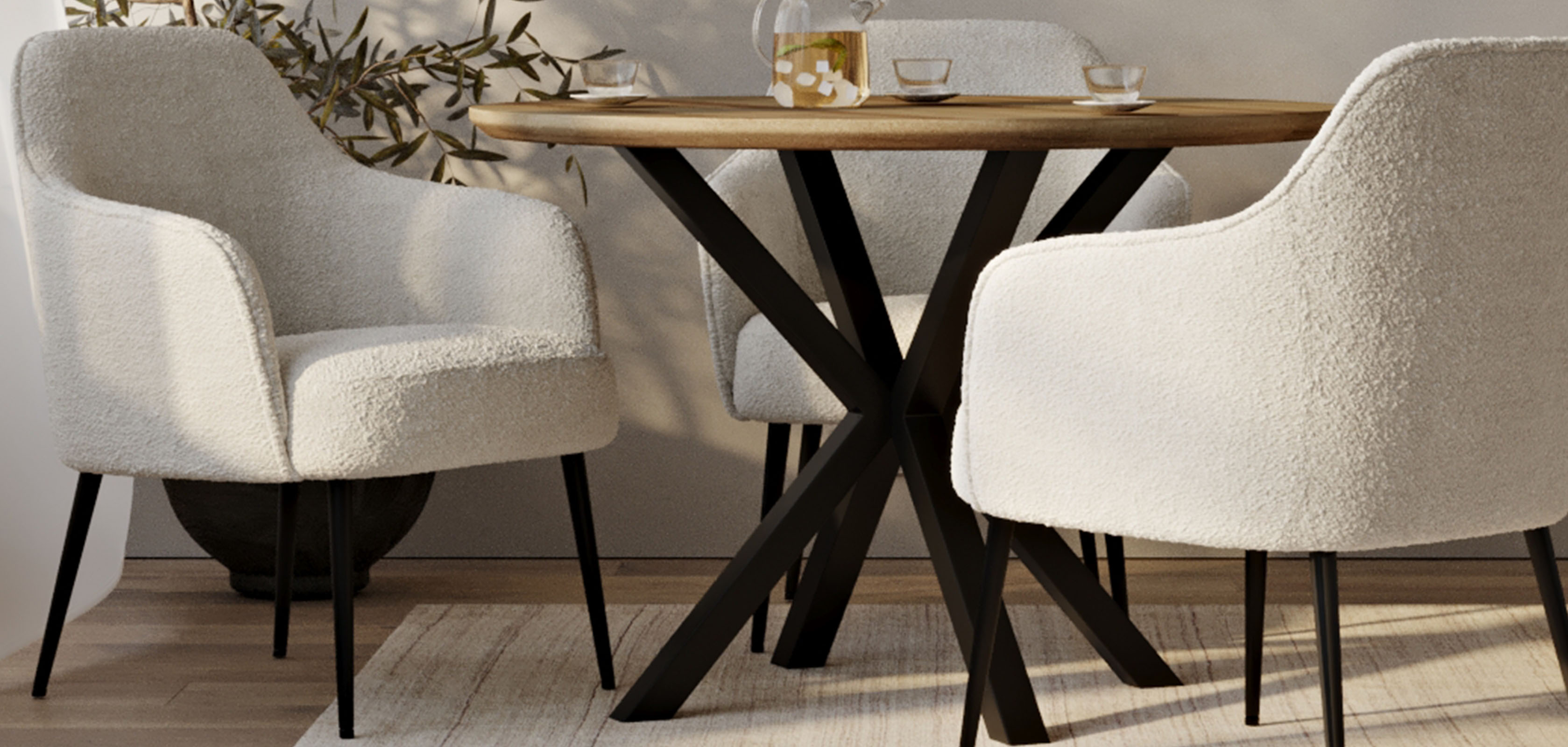 Table À Manger Ronde - Industrielle - Bois Et Métal - Alise Bois ...