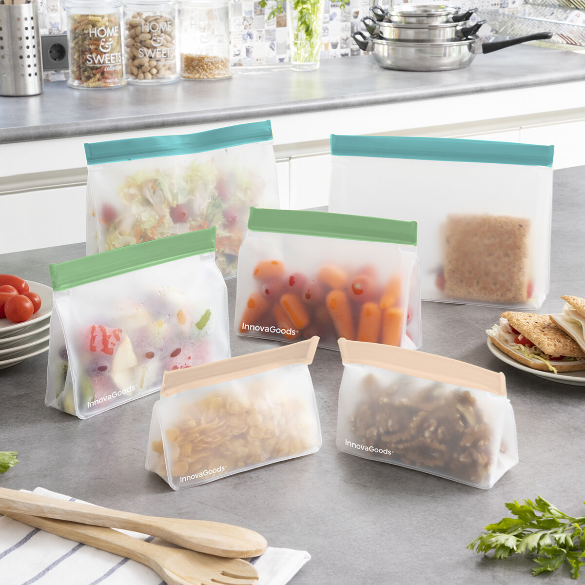 Set De Sacs Réutilisables Hermétiques Zags Innovagoods 6 Pièces à Prix ...